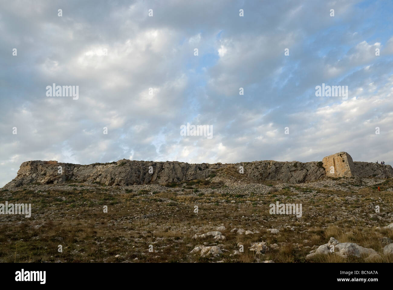 The Tigani castle in the Deep Mani, Southern Peloponnese, Greece Stock ...