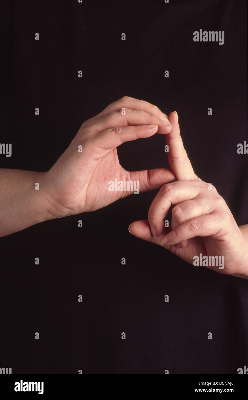 Sign language- Letter D Stock Photo - Alamy