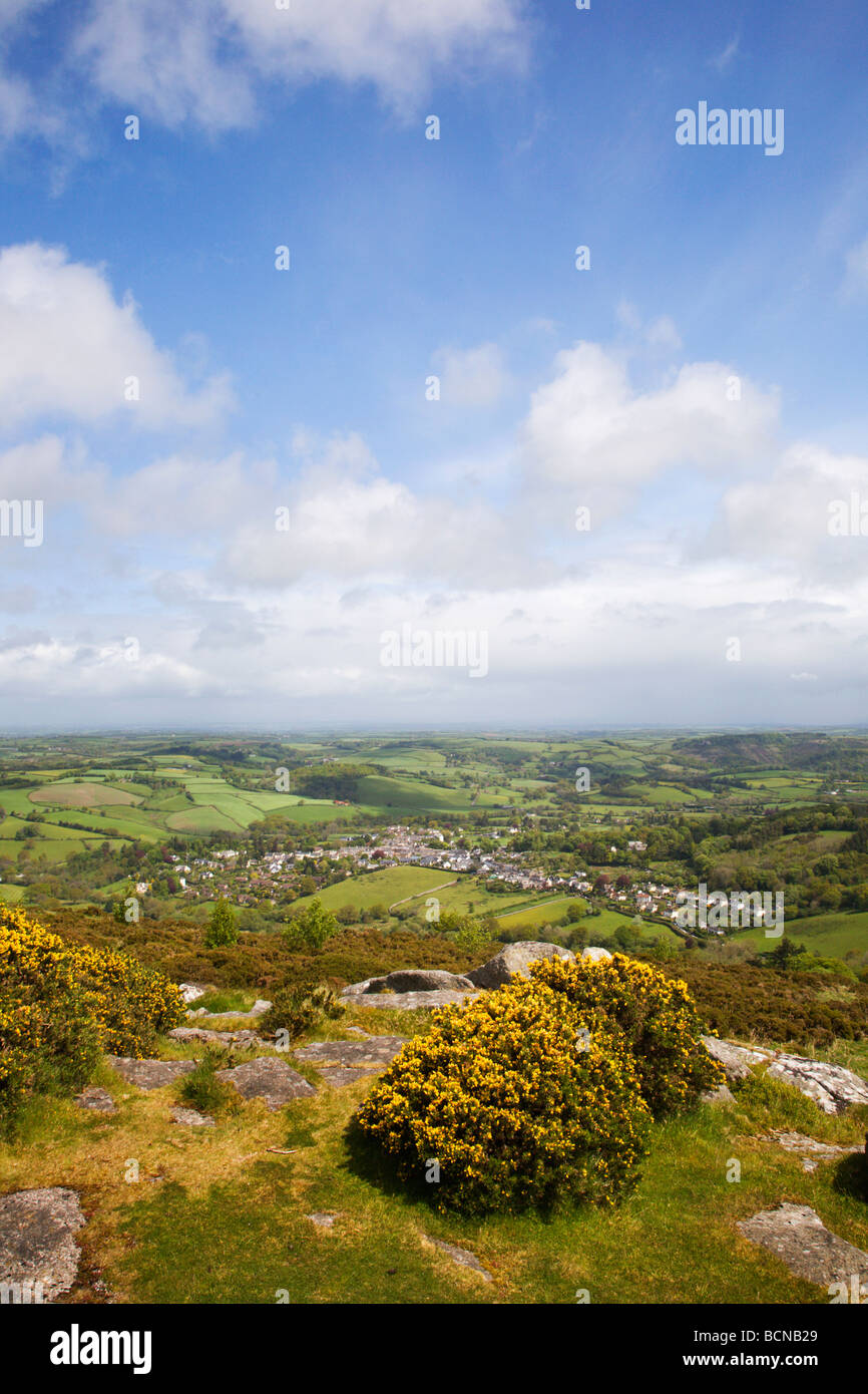 Chagford from Meldon Hill Devon England Stock Photo - Alamy