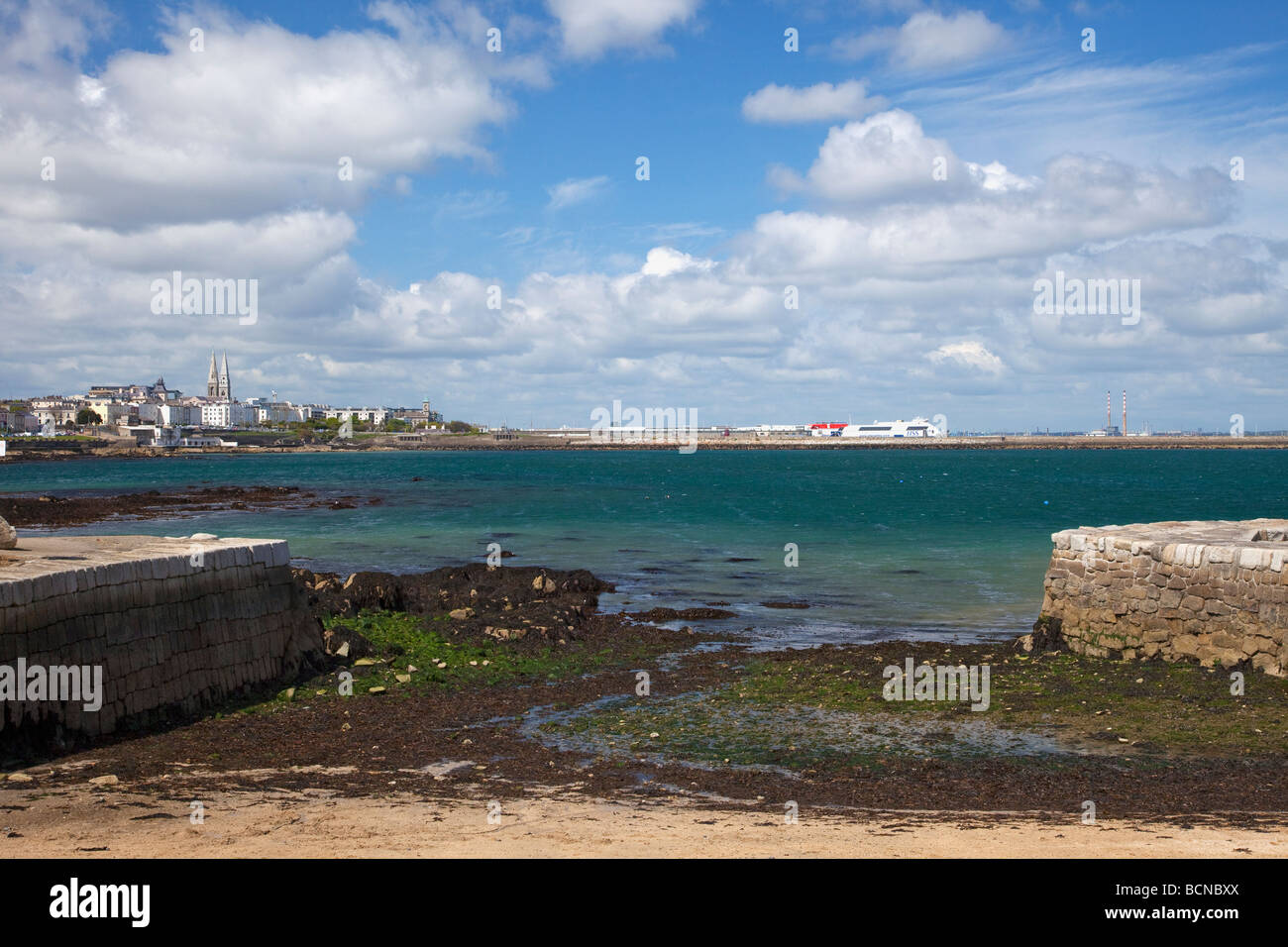 Sandy Bay Dun Laoghaire port near Dublin Ireland Eire Irish Republic ...