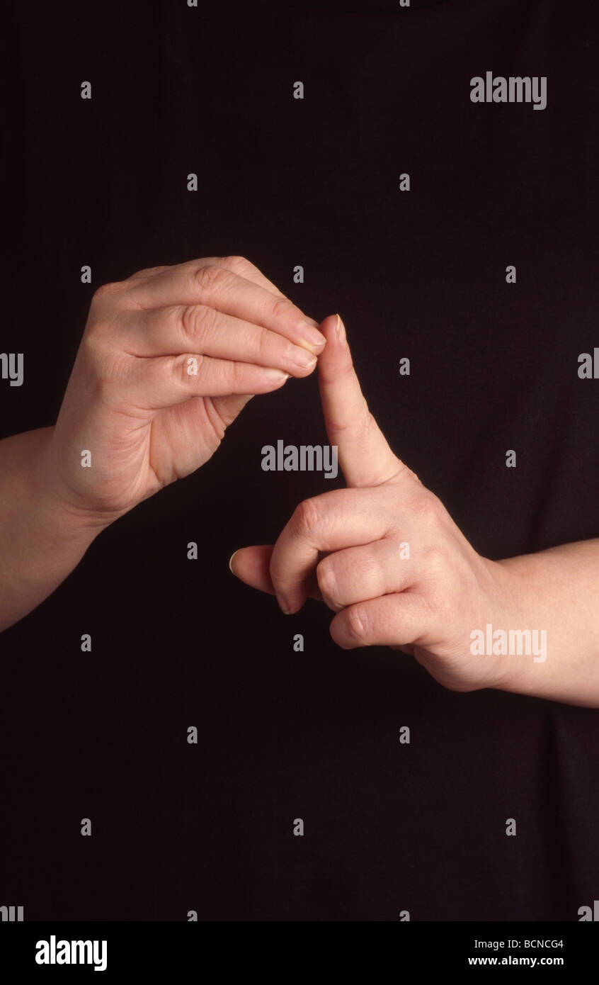 Sign Language- Letter P Stock Photo - Alamy