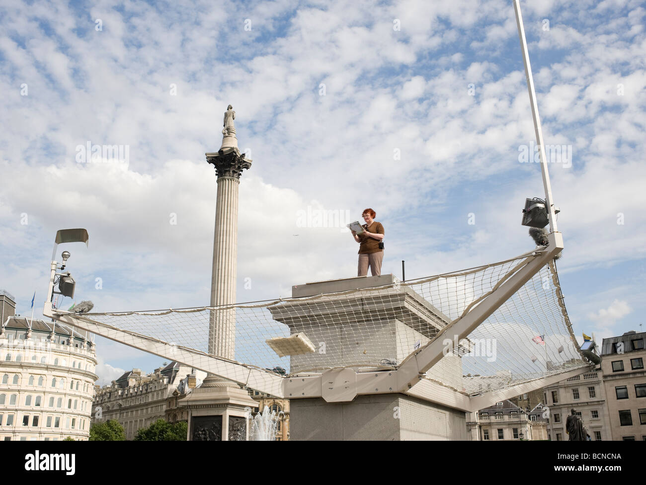 The Fourth Plinth in Trafalgar Square London. Part of a project called One and Other by artist ...