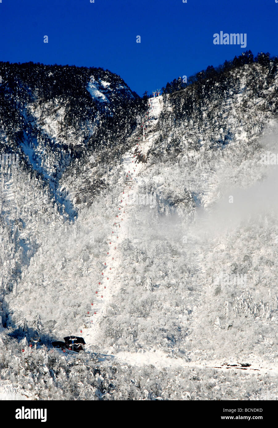 Xiling Ski Resort and ski lift, Xiling Snow Mountain, Dayi County ...