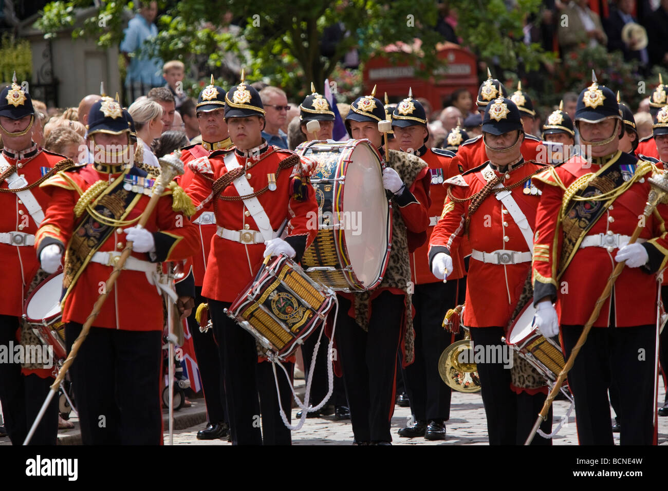 The Kohema Band (Princess of Wales's Regiment) parade through Guildford ...
