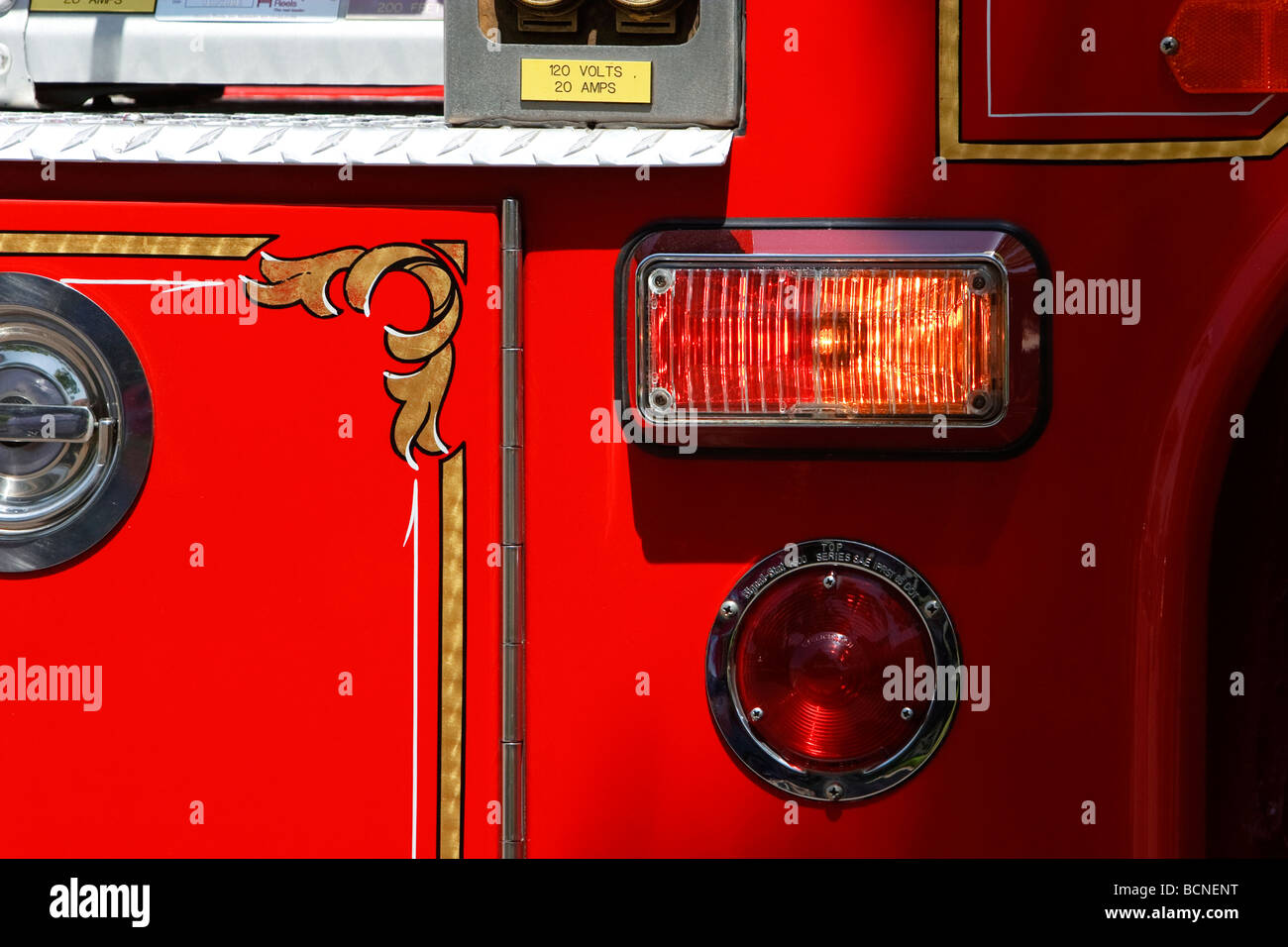 Burbank California Fire Department Truck Detail Stock Photo - Alamy