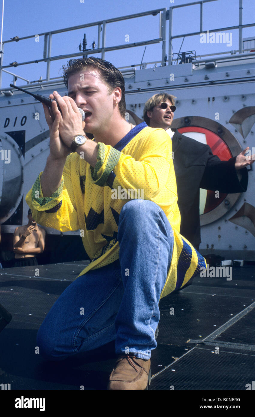 BBC Radio 1 One Roadshow. St.Ives. Cornwall. Boyzone. Mikey Graham ...