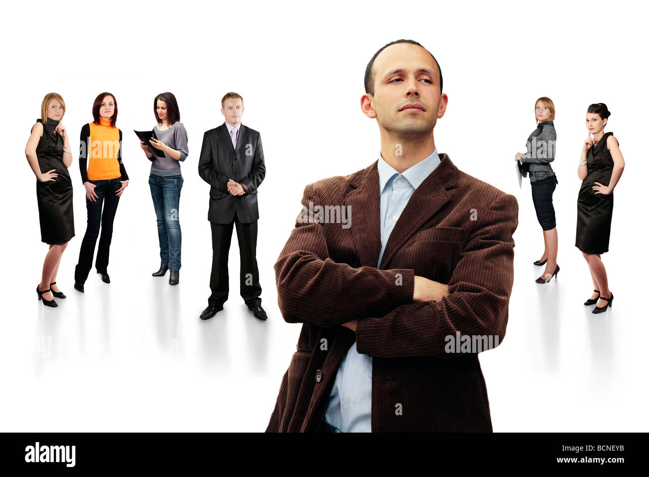 Business leader and his dream team Stock Photo - Alamy