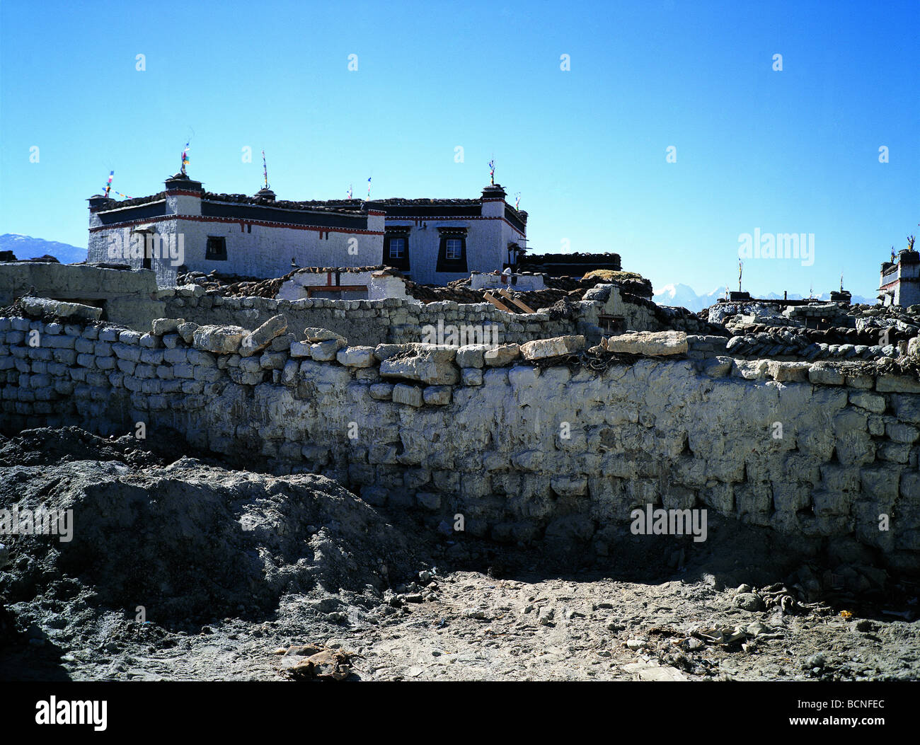 Tibetan village in Tingri County, Shigatse Prefecture, Tibet Autonomous ...