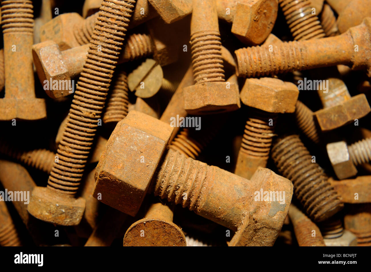 Old Rusty Screws close up Stock Photo - Alamy
