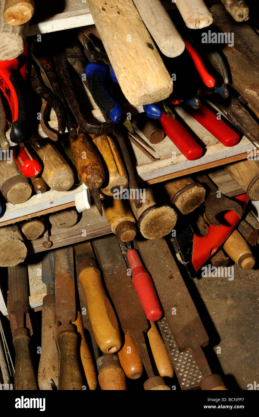 Assorted Old rusted Hand Tools Stock Photo - Alamy