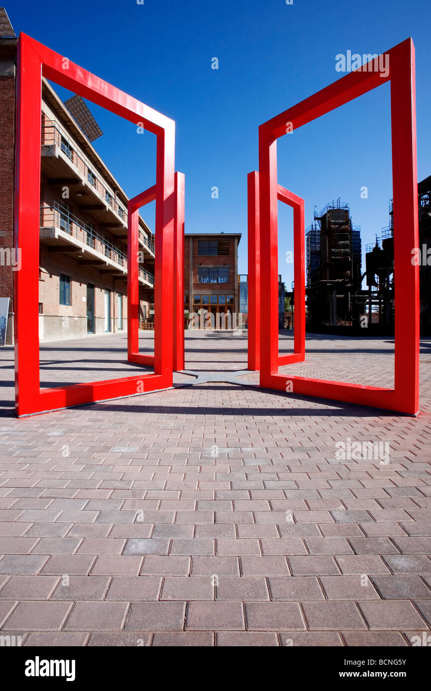Old factory space mixed with modern sculpture, 798 Art District ...