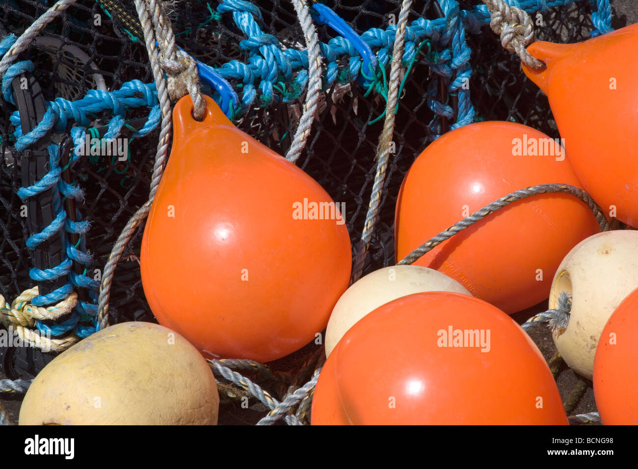 Creels on Berneray harbour, Western Isles, Scotland Stock Photo - Alamy