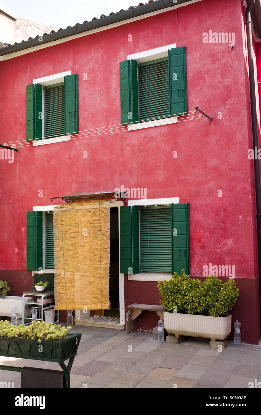 Brightly coloured house front Stock Photo - Alamy