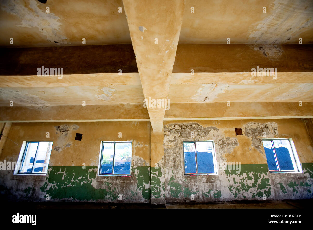 Emptied factory floor of an old factory, 798 Art District, Beijing ...