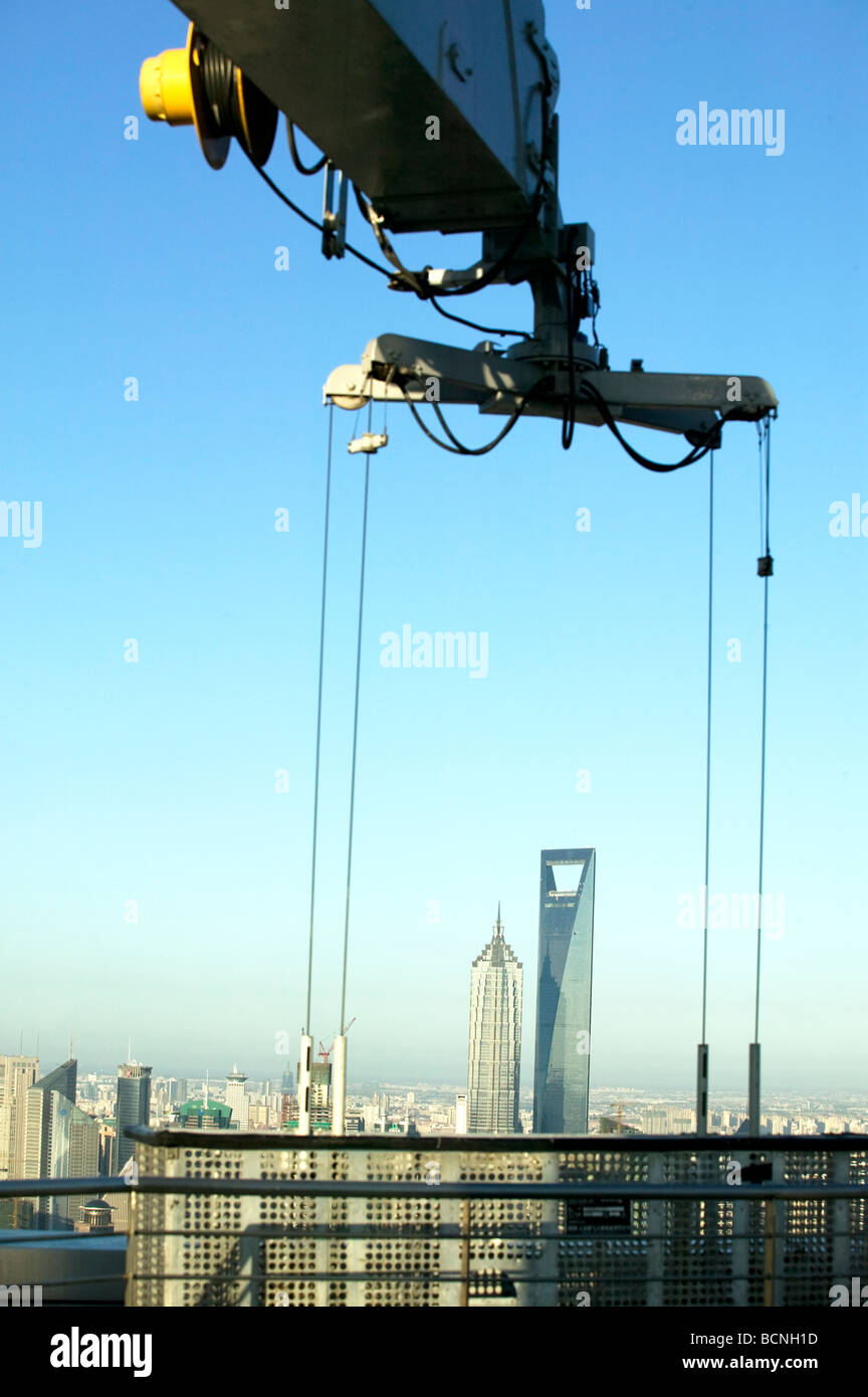 Crain on a high rise construction site looking out to Grant Hyatt ...