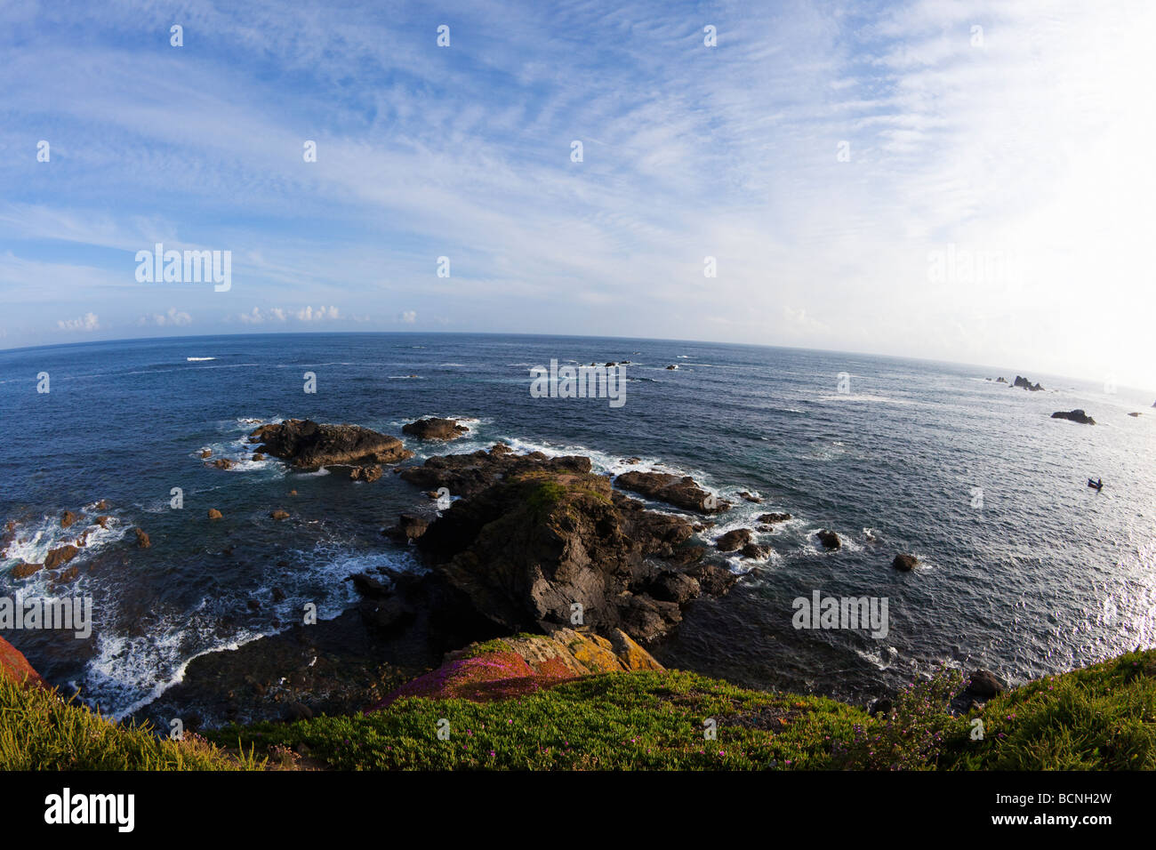 Lizard Point in summer sunshine Cornwall England UK United Kingdom GB ...