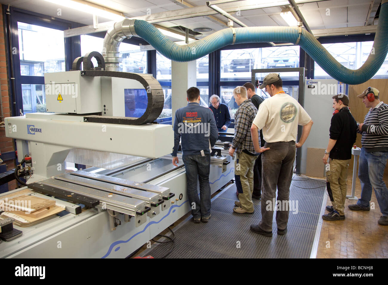 Training for joiners in the school for master craftsmen in the Chamber ...