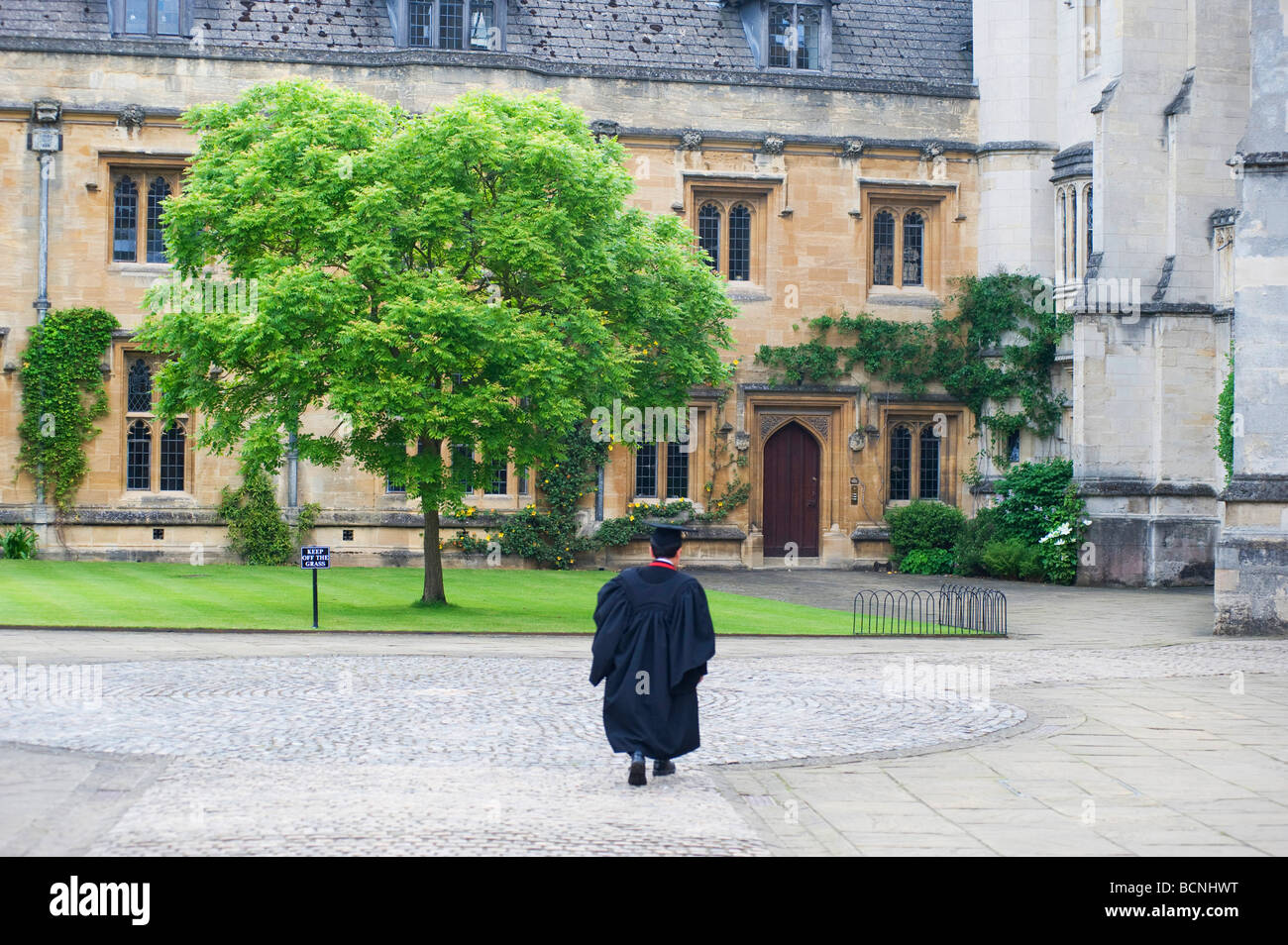 A choir boy from Magdalen school crosses the quad to get to chapel at ...