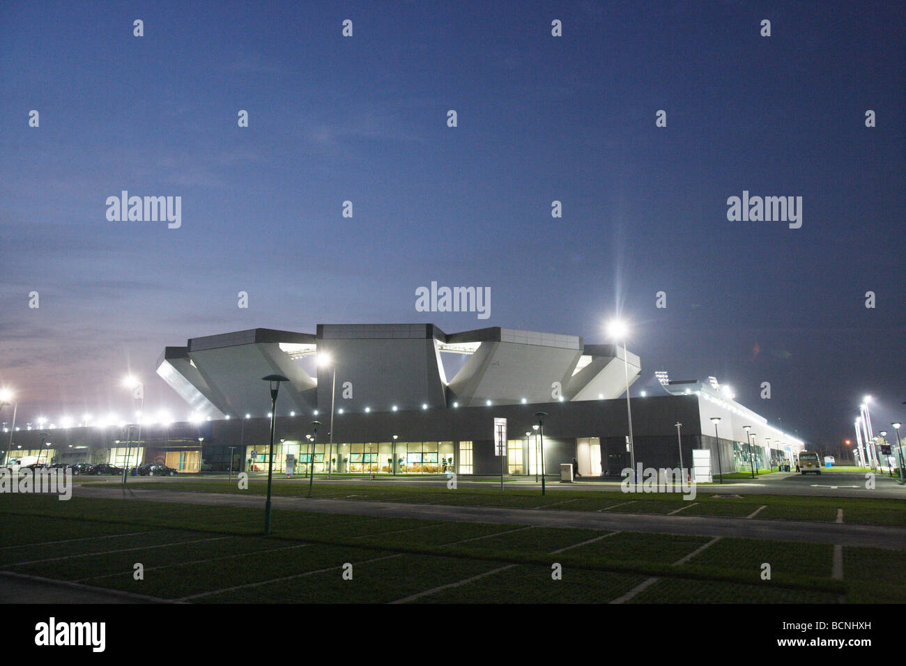 Beijing Olympic Green Tennis Court at night, Beijing, China Stock Photo ...