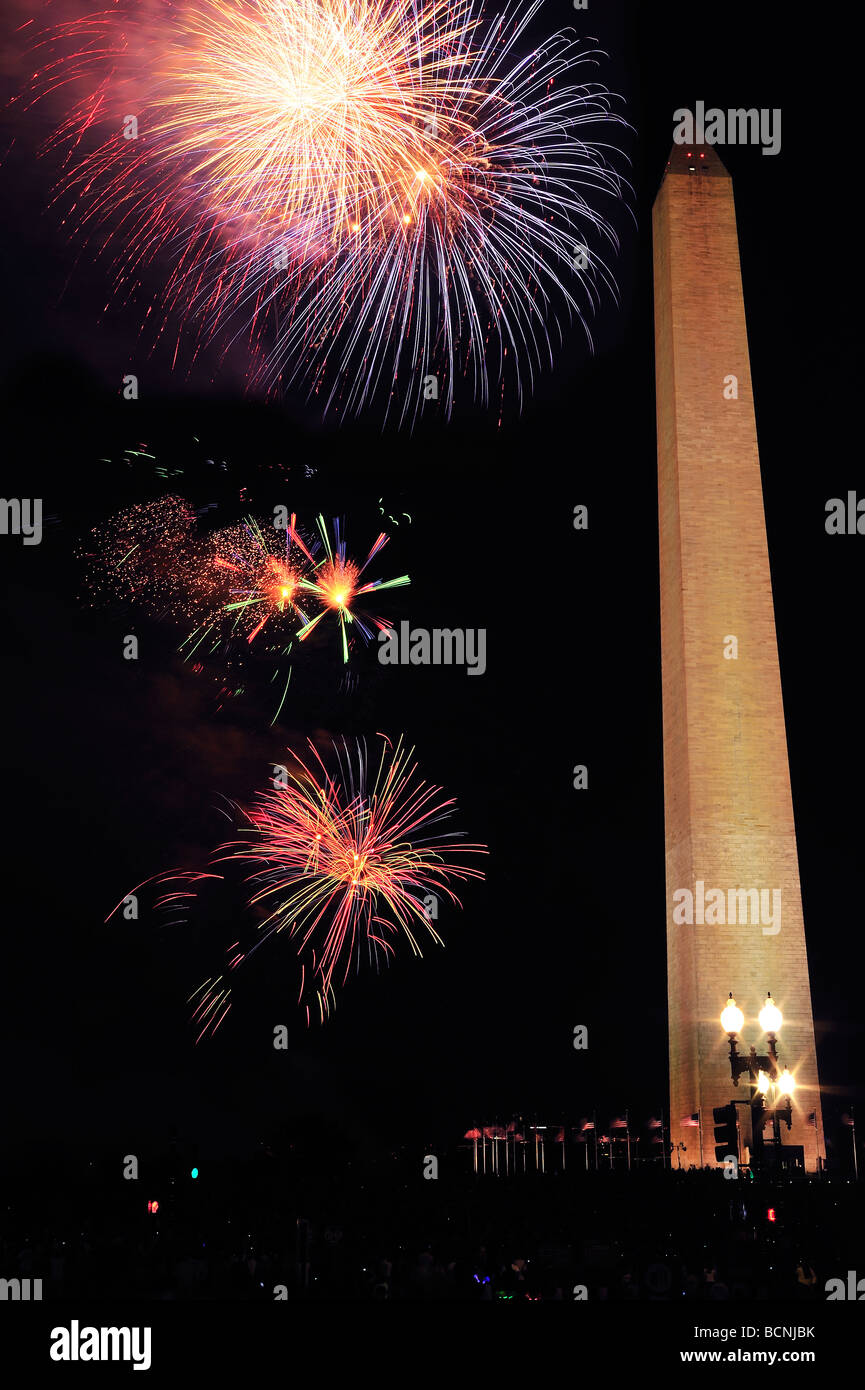 Fireworks over the Washington Monument in Washington,DC 2009 Stock ...