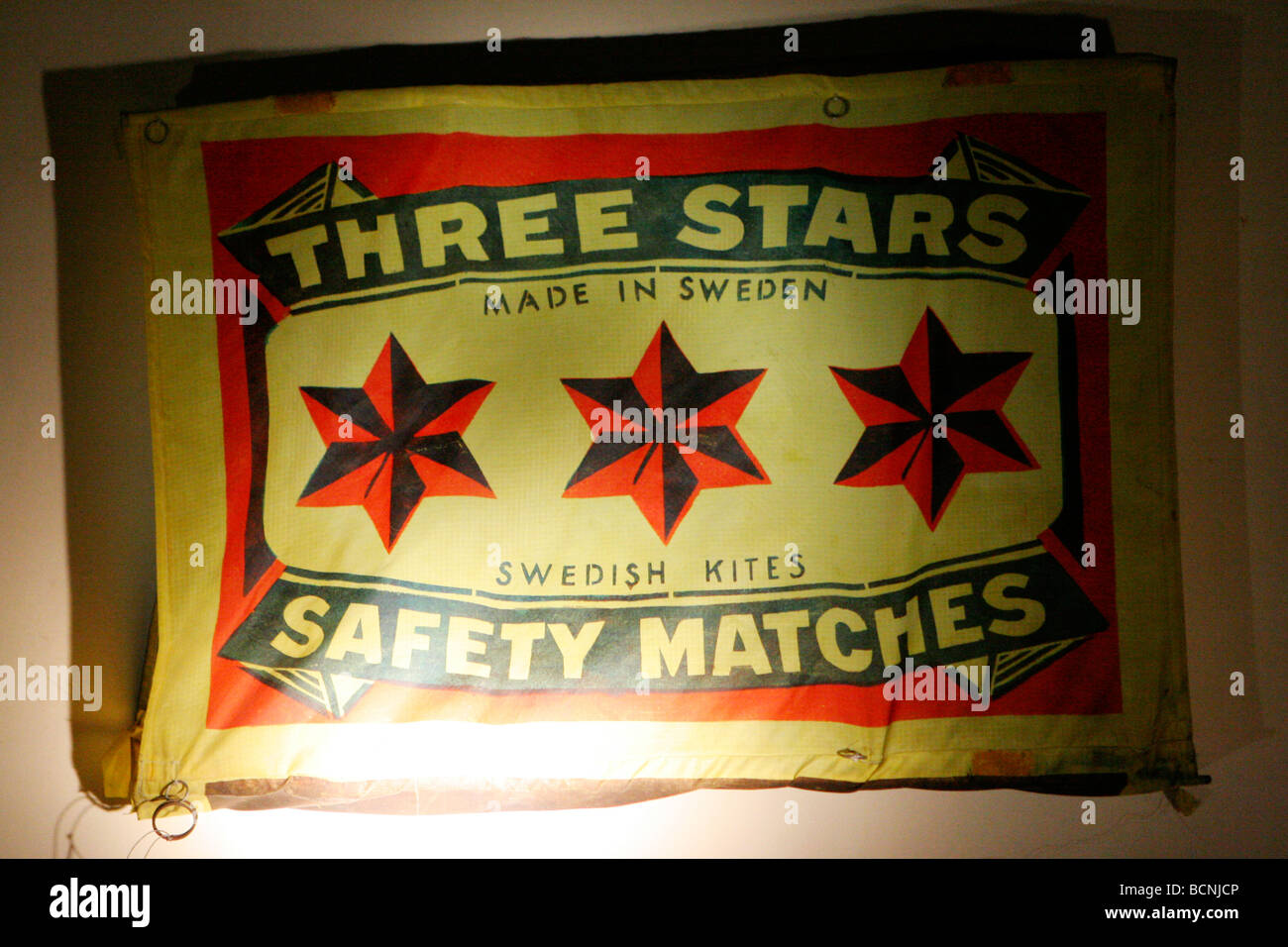Swedish kite with Three Star Safty Matches design, The Kite Museum ...