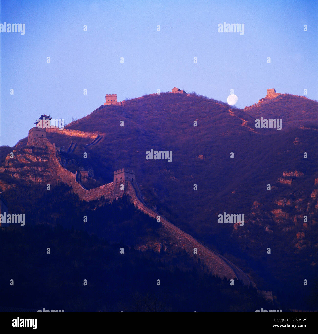 Juyong Pass Great Wall in sunset, Changping County, Beijing, China ...