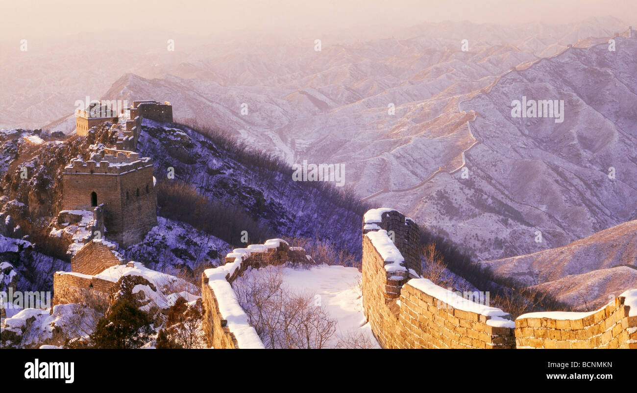 Simatai Great Wall in winter, Miyun County, Beijing, China Stock Photo ...