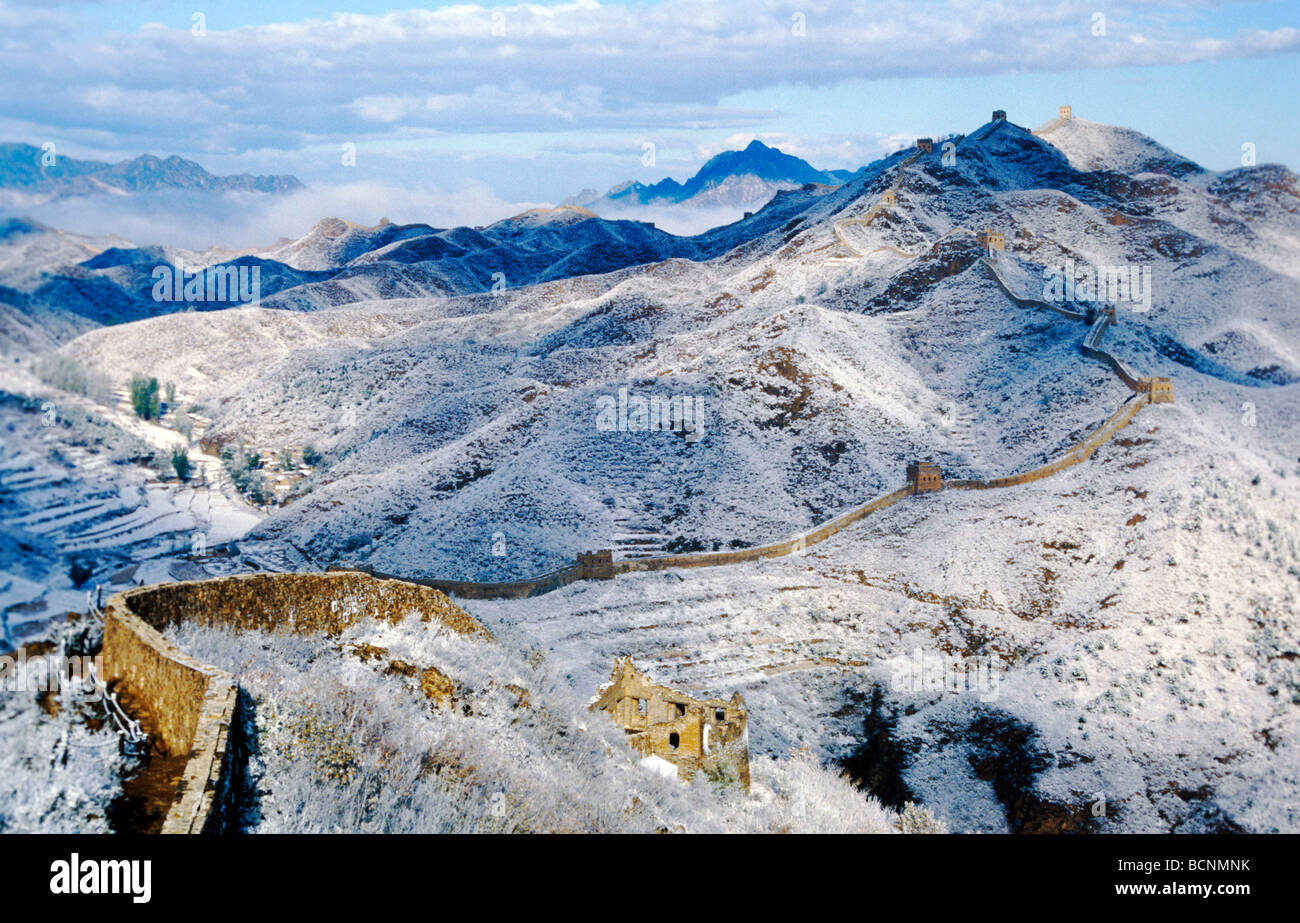 Simatai Great Wall in winter, Miyun County, Beijing, China Stock Photo ...