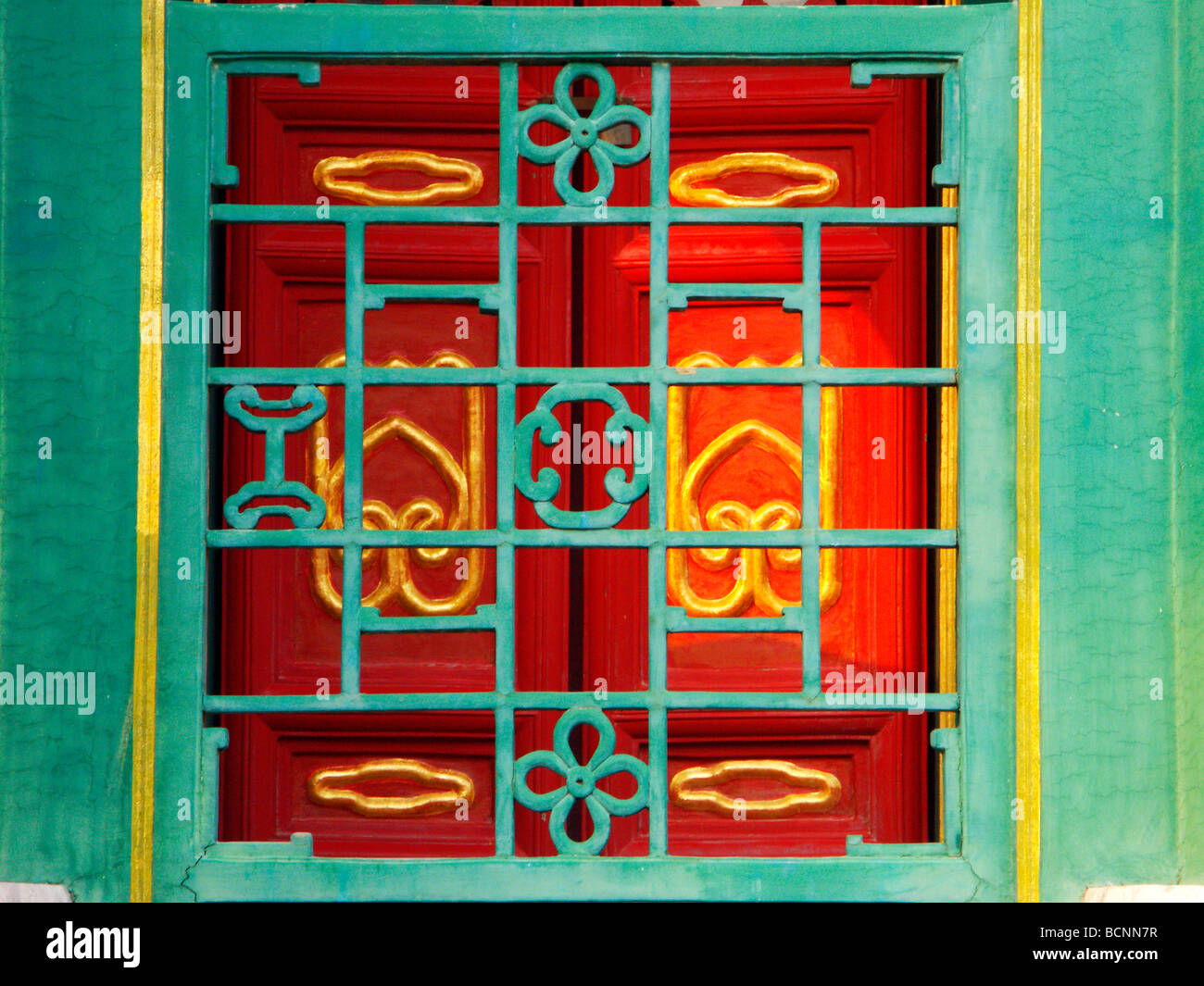 Double layered lattice windows in Wenyuange Pavilion, the imperial ...