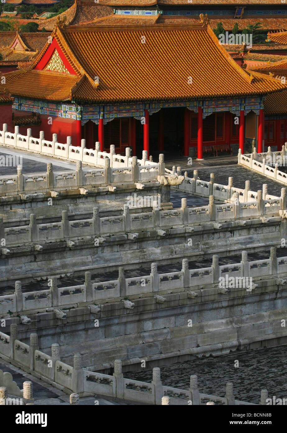 Marble terrace in front of Hall of Supreme Harmony in winter, Forbidden ...
