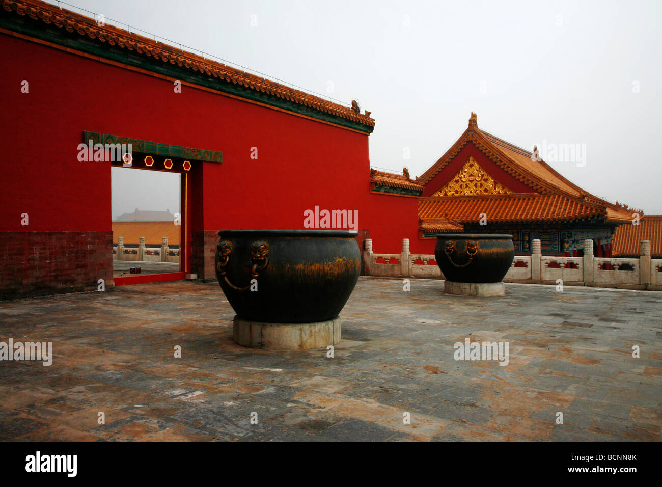 Marble terrace in front of Hall of Supreme Harmony, Forbidden City ...