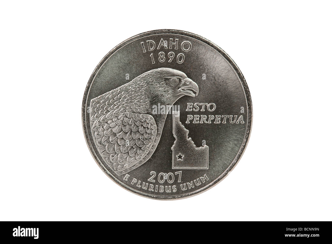 Idaho State Quarter coin with clipping path Stock Photo - Alamy