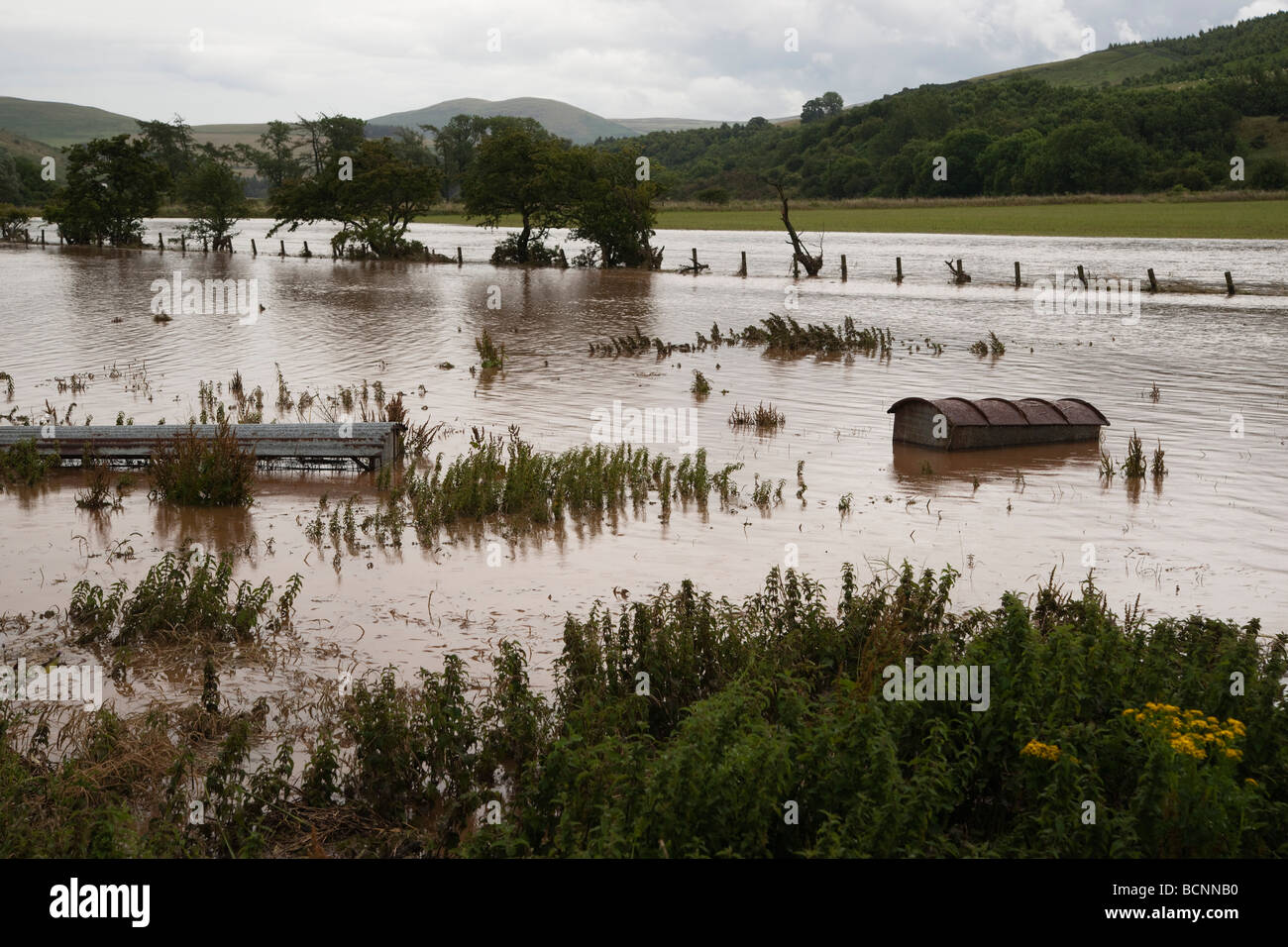 Summer flooding in the College Valley between Yetholm and Wooler border ...