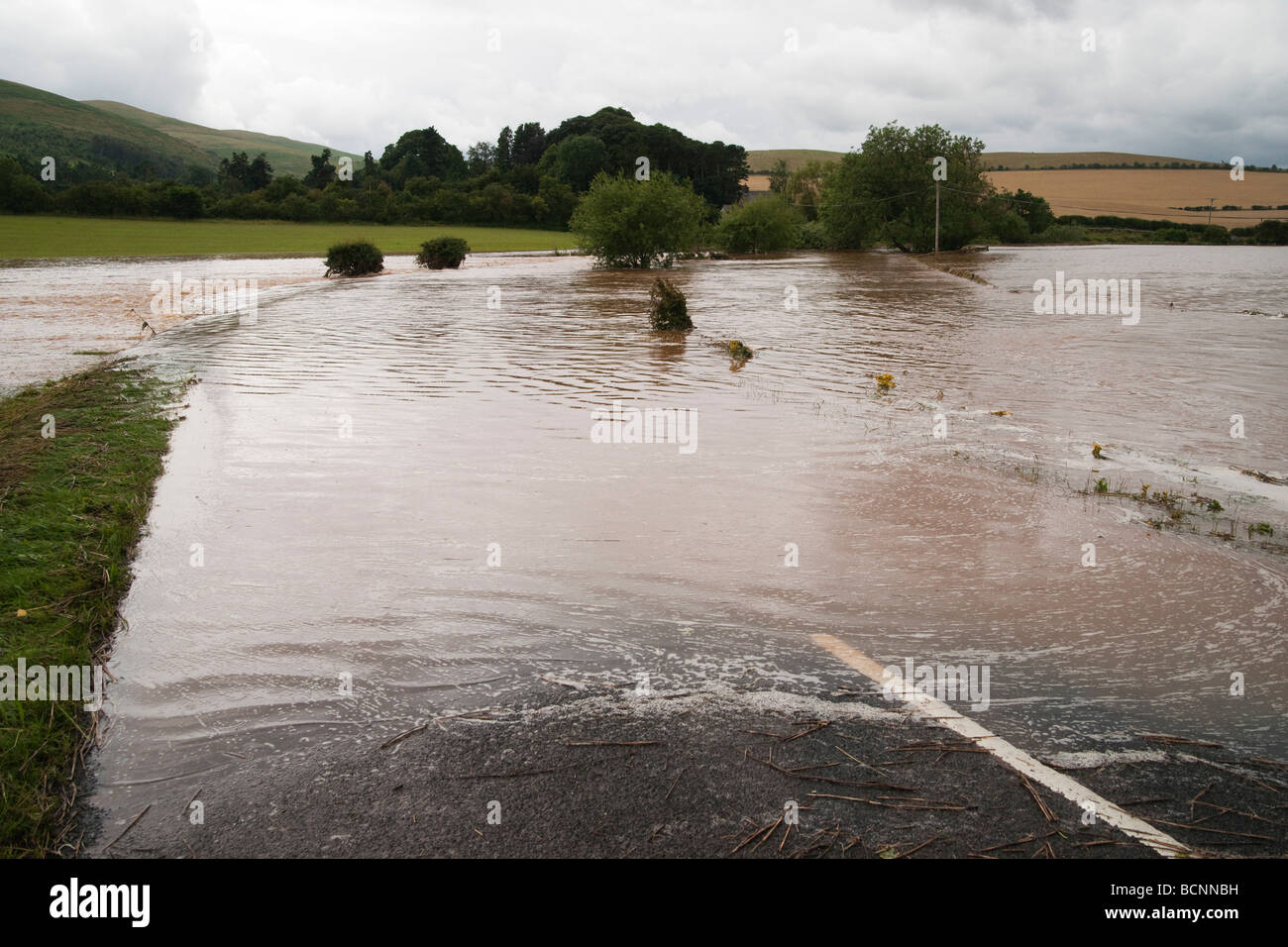 Summer flooding in the College Valley between Yetholm and Wooler border ...