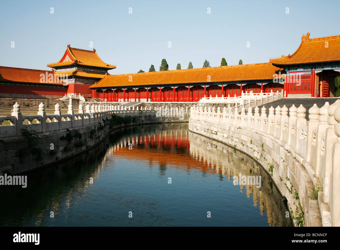 Inner Golden River and its marble railing, Forbidden City, Beijing ...