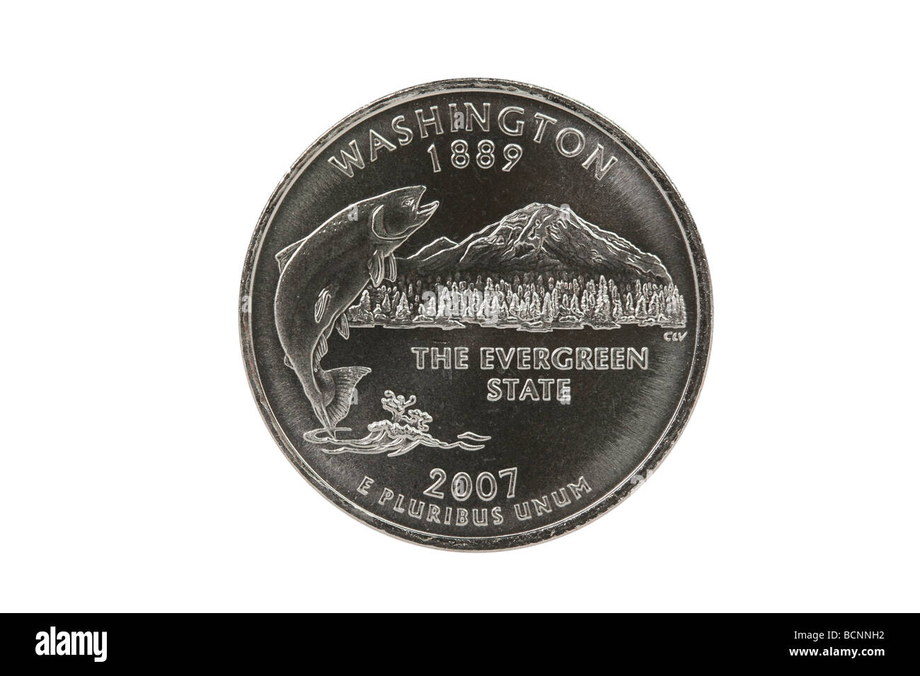 Washington State Quarter coin with clipping path Stock Photo - Alamy