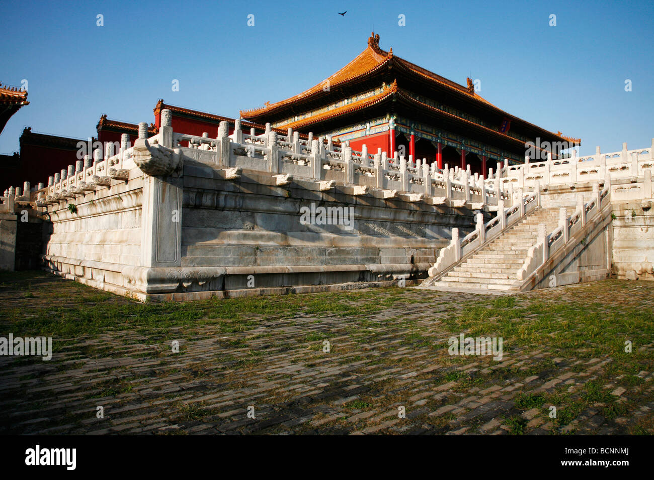 Marble terrace in front of Hall of Supreme Harmony, Forbidden City ...