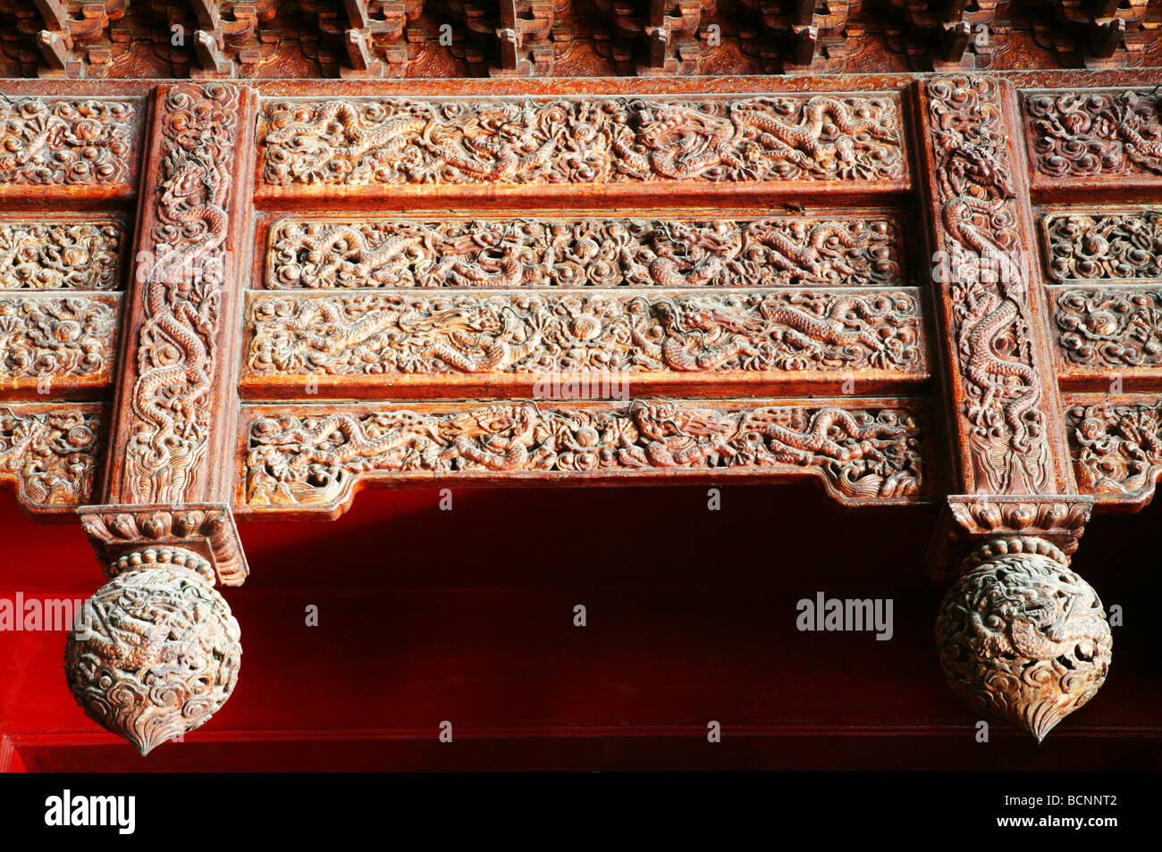 Elaborately carved Chuihua Door, Hall of Supreme Harmony that holds ...