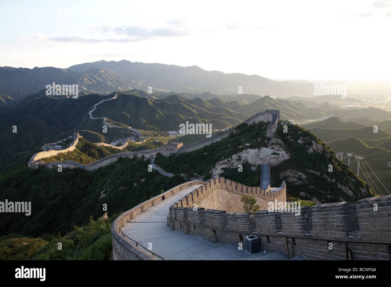 Badalin Great wall winding through mountains, Beijing, China Stock ...
