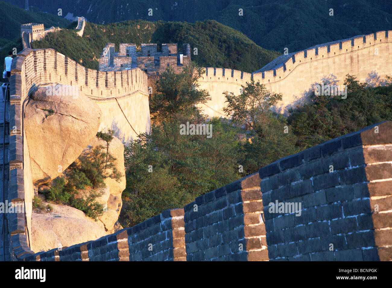 Badalin Great Wall winding through mountains, Beijing, China Stock ...