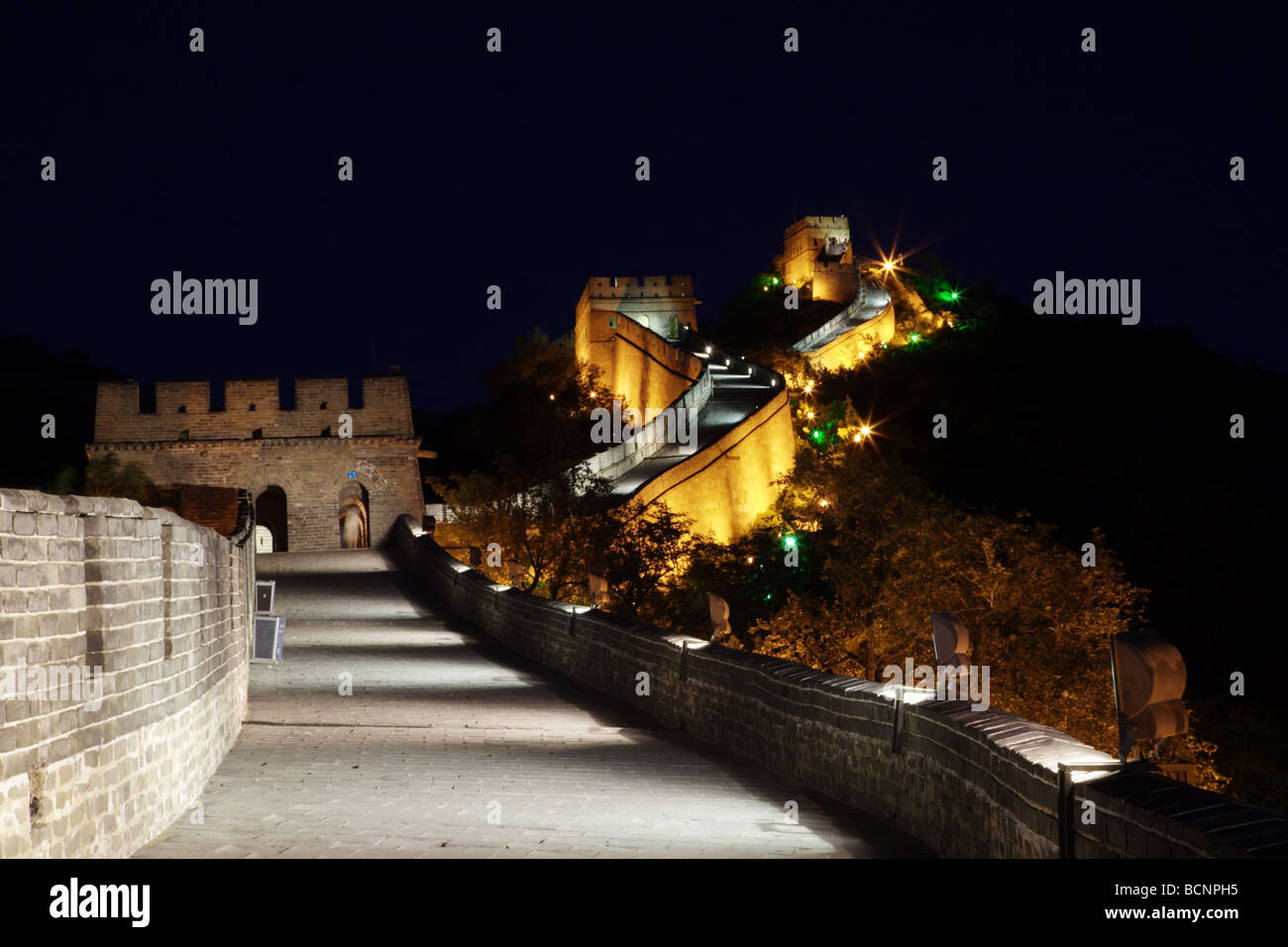 Badalin Great Wall at night, Beijing, China Stock Photo - Alamy