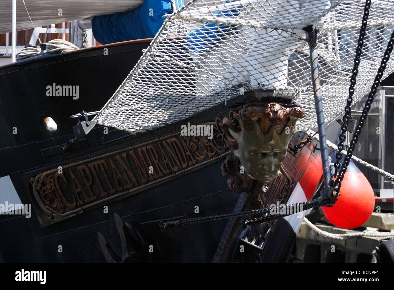Sail Boston 2009. Tall Ships Atlantic Challenge Bow of the Captain ...