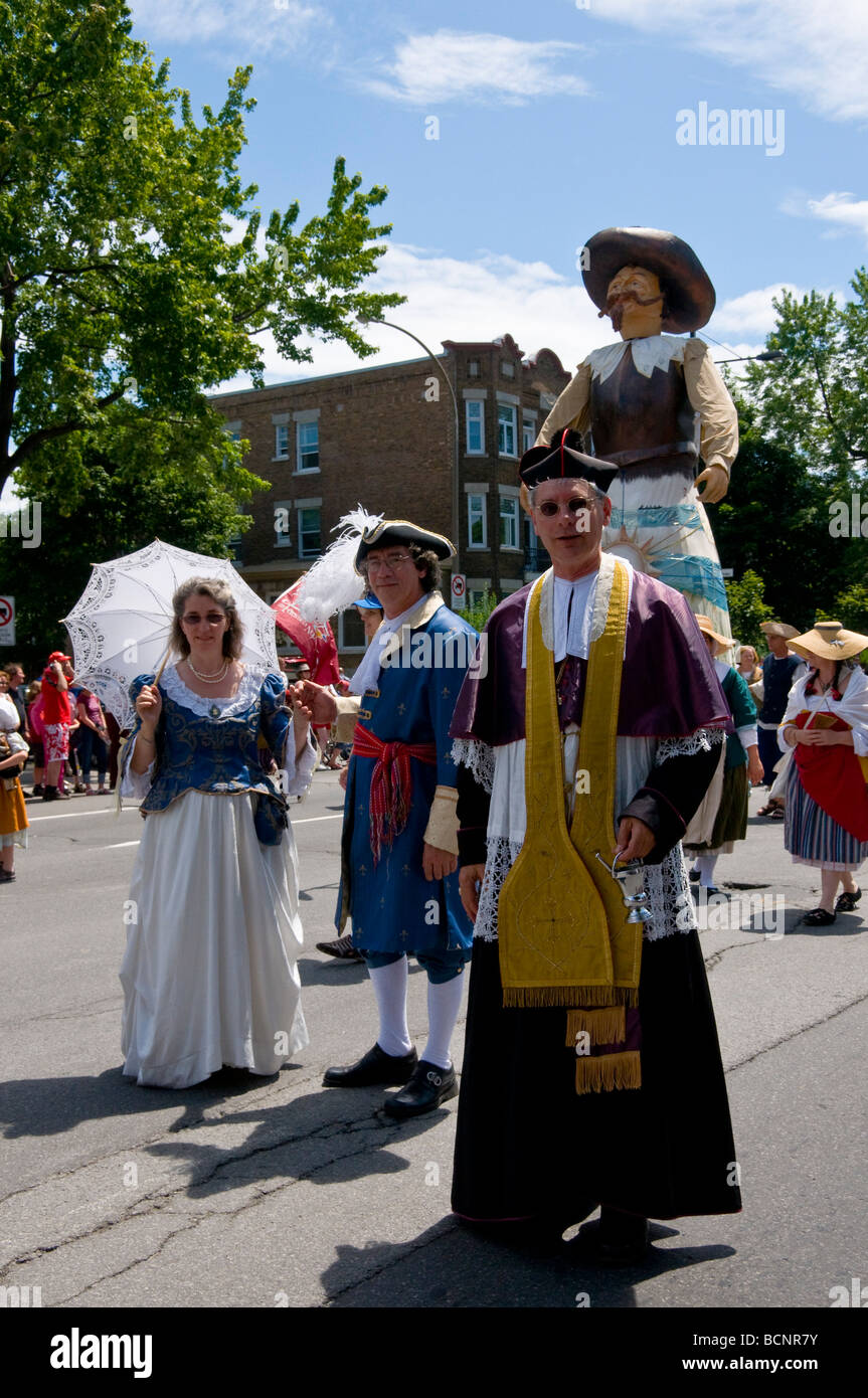 Saint Jean Baptiste Parade on Sherbrooke street in Montreal Canada ...