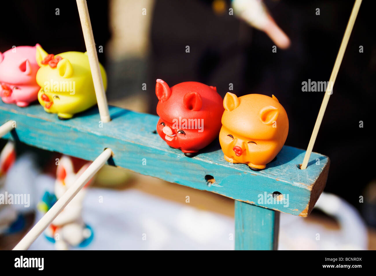 Traditional Chinese toy flour dolls sold during Dongyue Temple Fair ...