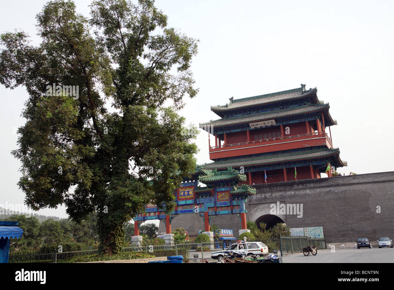 The Pailou of Guo Ji Fang and City tower in the Junyong Pass of Great ...