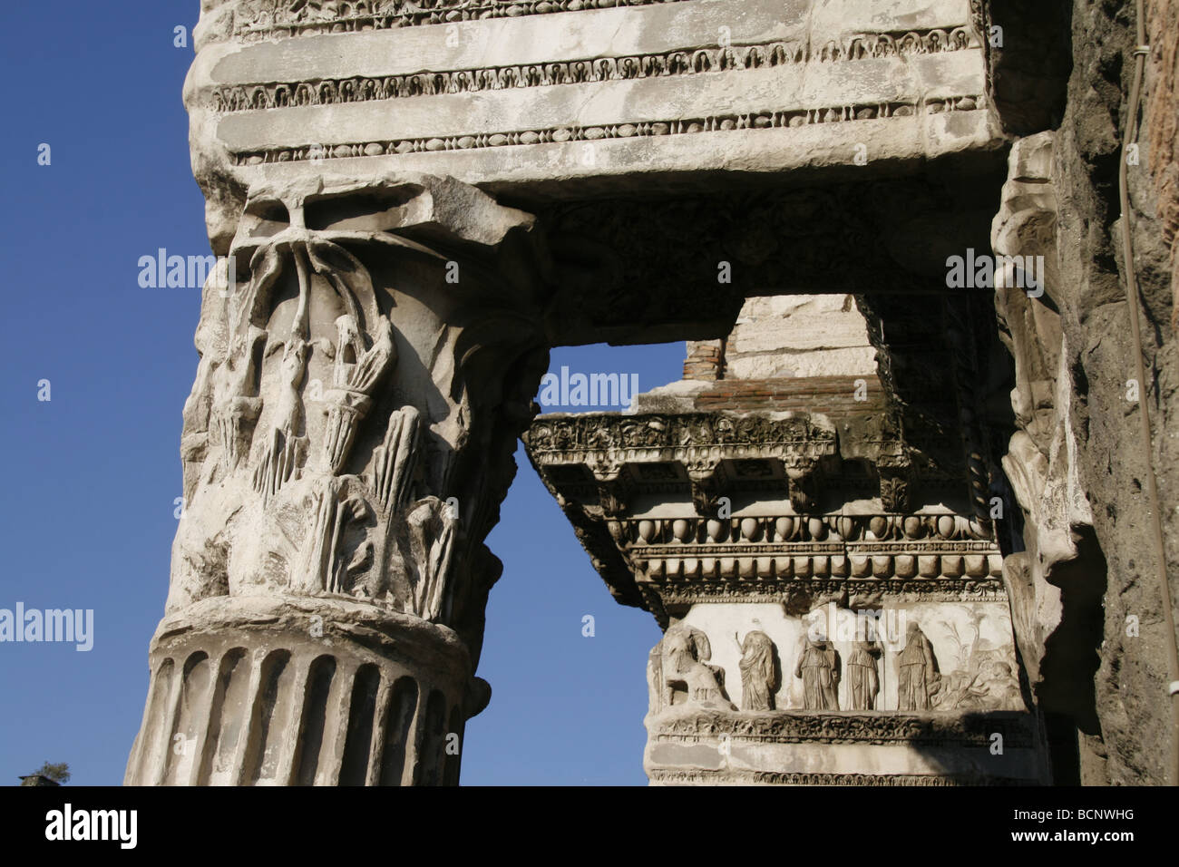 columns at foro di nerva forum, rome Stock Photo - Alamy