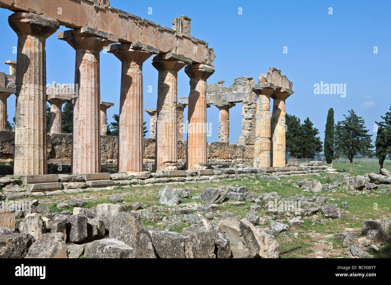 Libya archaeological site of Cyrene the Zeus temple Stock Photo - Alamy