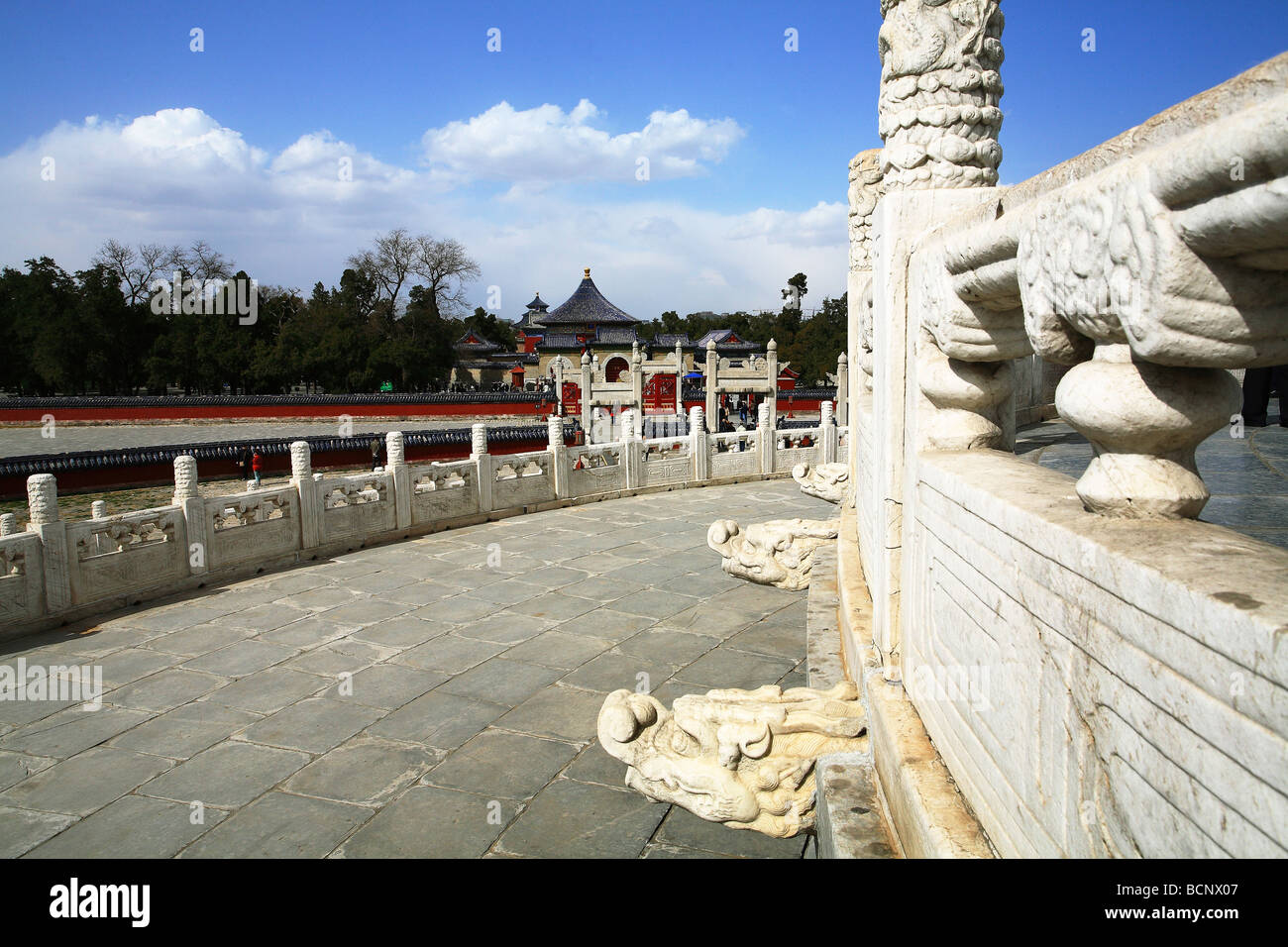 The stone railings of the Hall of Prayer for Good Harvests in the ...
