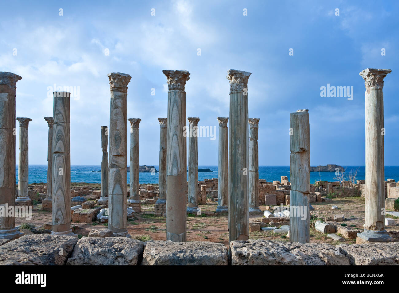 Libya archaeological site of Apollonia the Byzantine basilica Stock ...