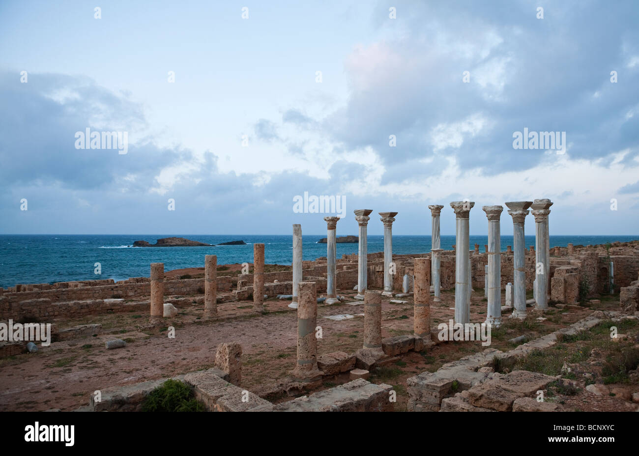 Libya archaeological site of Apollonia the Byzantine basilica Stock ...